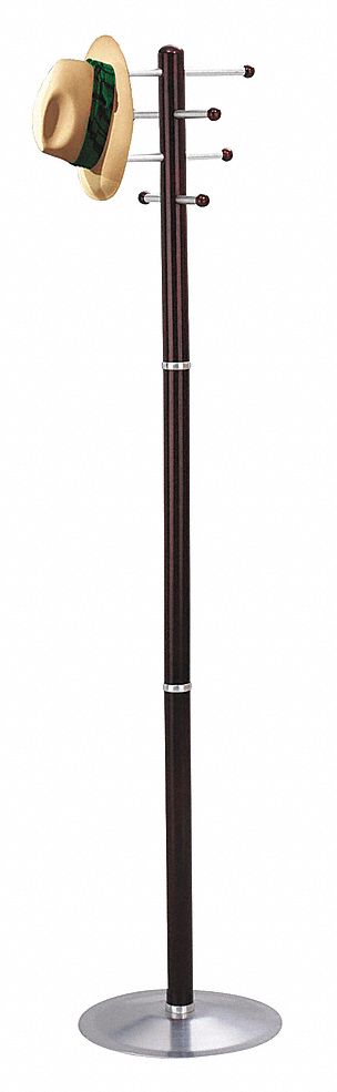 Coat Rack, Wood/Steel - Grainger