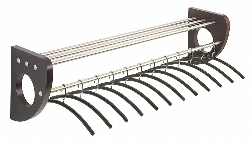 Coat Rack w/Hangers, Wood/Steel - Grainger