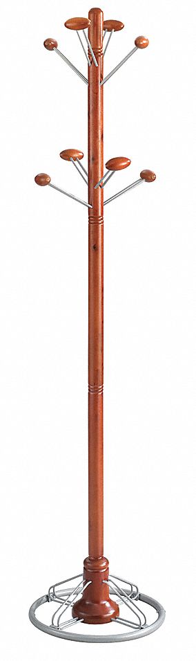 Coat Rack, Wood/Steel - Grainger