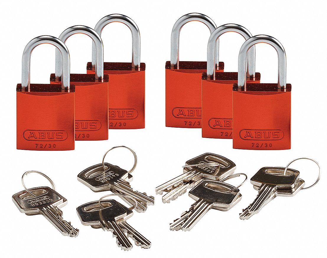 BRADY Lockout Padlock: Keyed Different, Aluminum, Compact Body Body ...