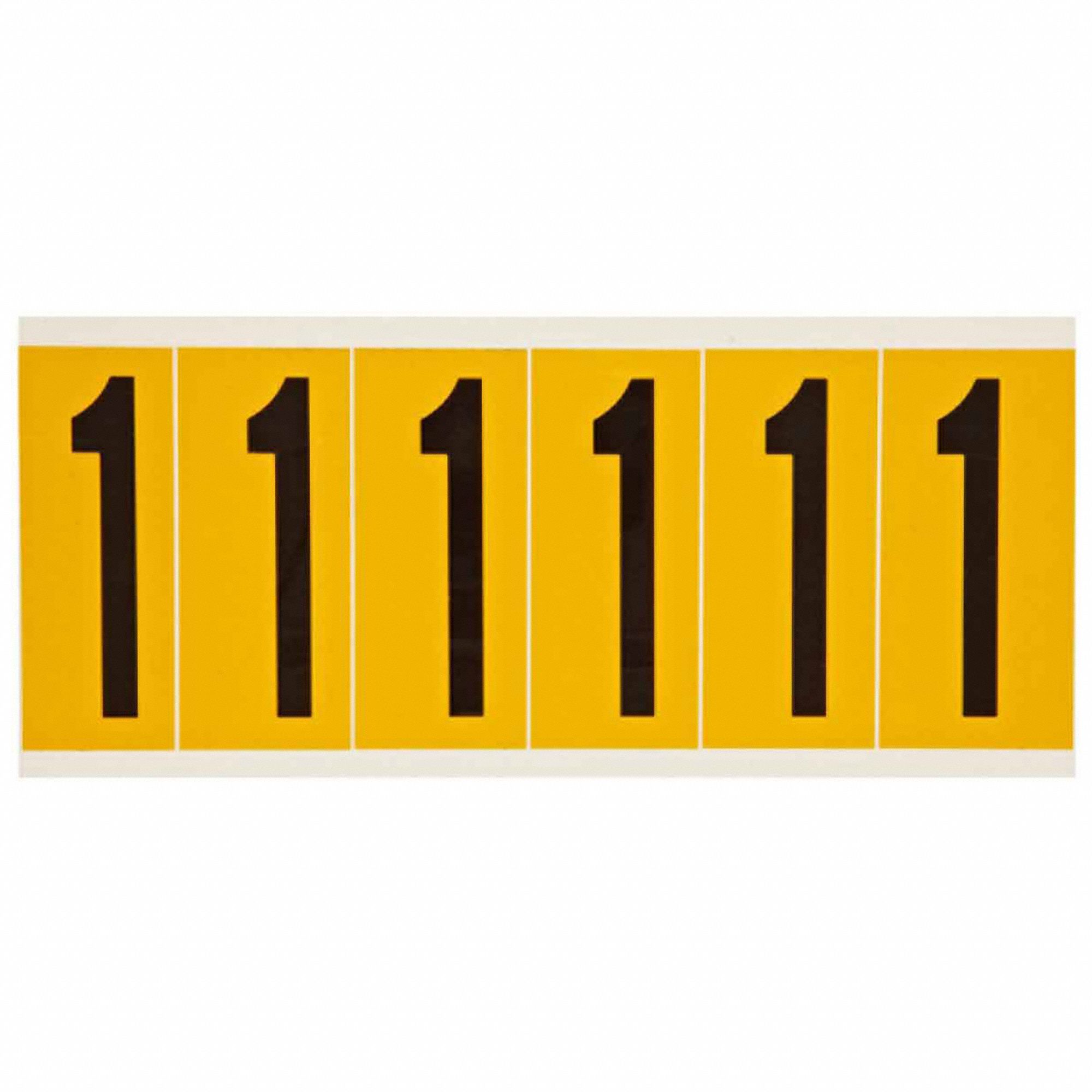 3 in Character Ht, Indoor/Outdoor, Number Label - 24UY98|1550-1 - Grainger