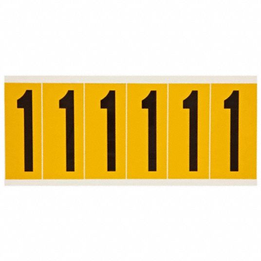 3 in Character Ht, Indoor/Outdoor, Number Label - 24UY98|1550-1 - Grainger