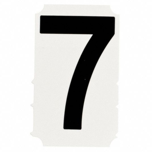 3 in Character Ht, Non-Reflective, Number Label - 24VA17|5100-7 - Grainger