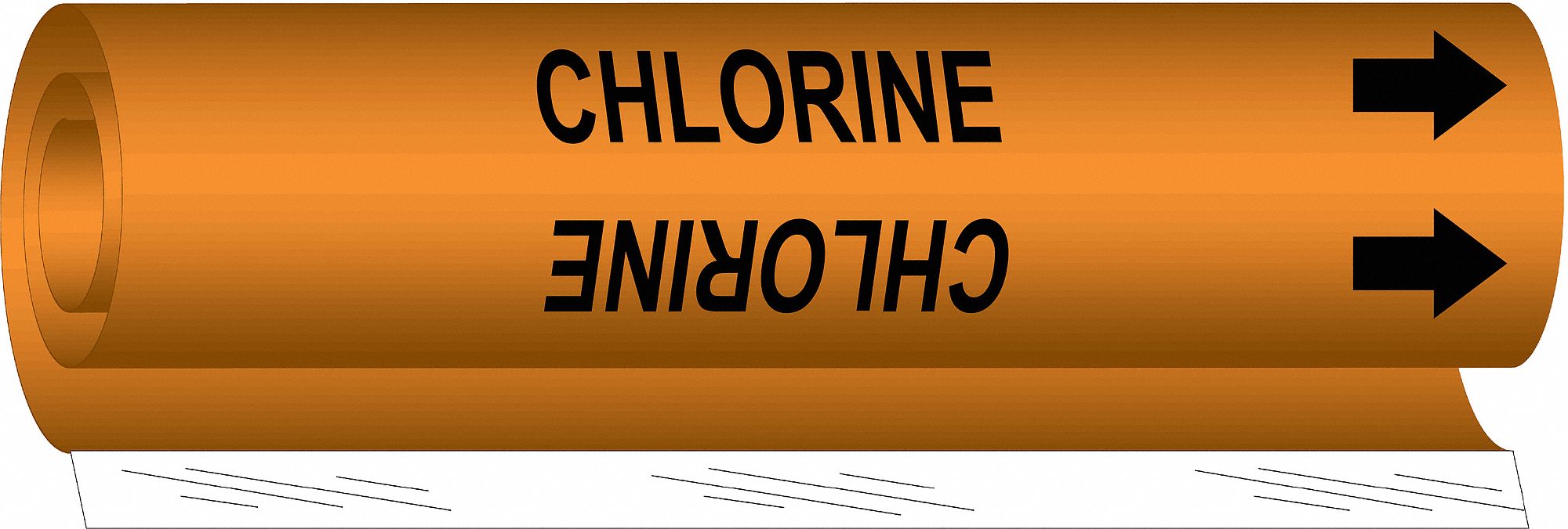 Chlorine, Orange, Pipe Marker - 24VC29|5809-O - Grainger