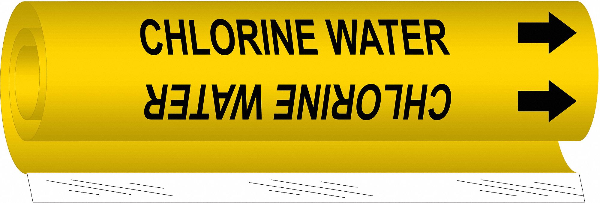 Chlorine Water, Yellow, Pipe Marker - 24VC33|5653-O - Grainger