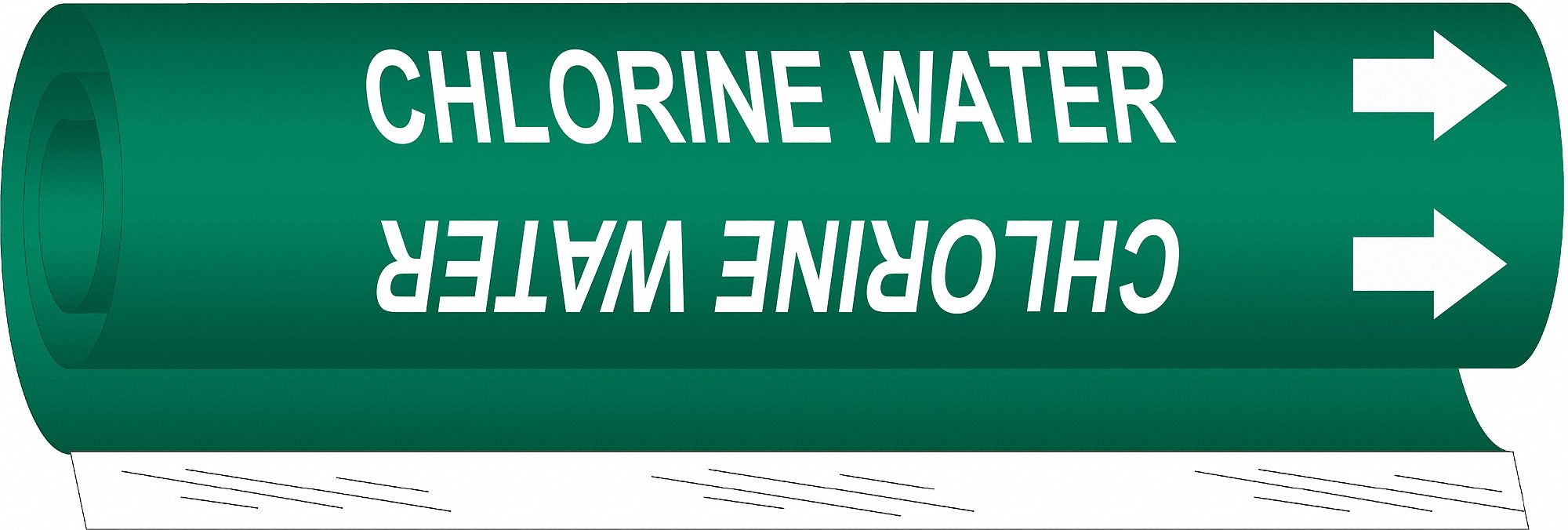 Chlorine Water, Green, Pipe Marker - 24VE51|5813-II - Grainger
