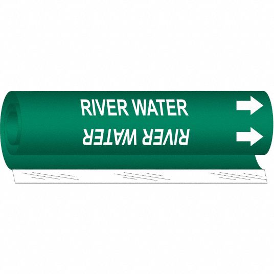 River Water, Green, Pipe Marker - 24VC92|5753-O - Grainger
