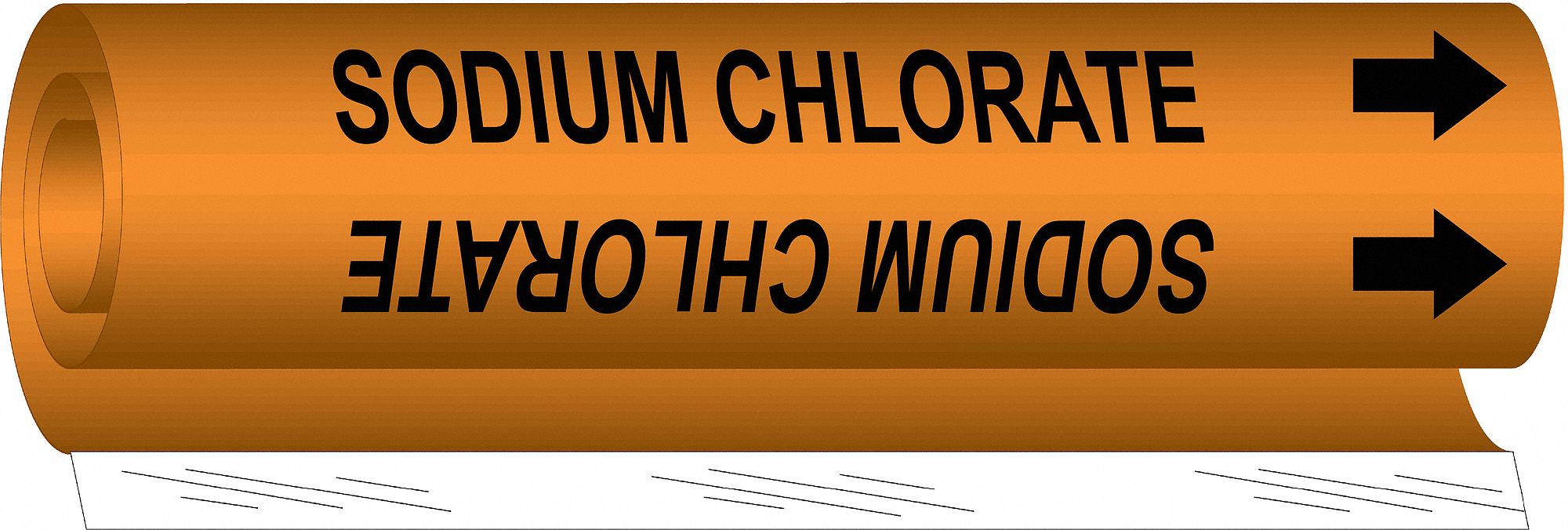 Sodium Hypochlorite, Orange, Pipe Marker - 24VE04|5848-I - Grainger
