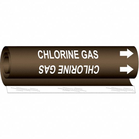 Chlorine Gas, Brown, Pipe Marker - 24VC32|5810-O - Grainger