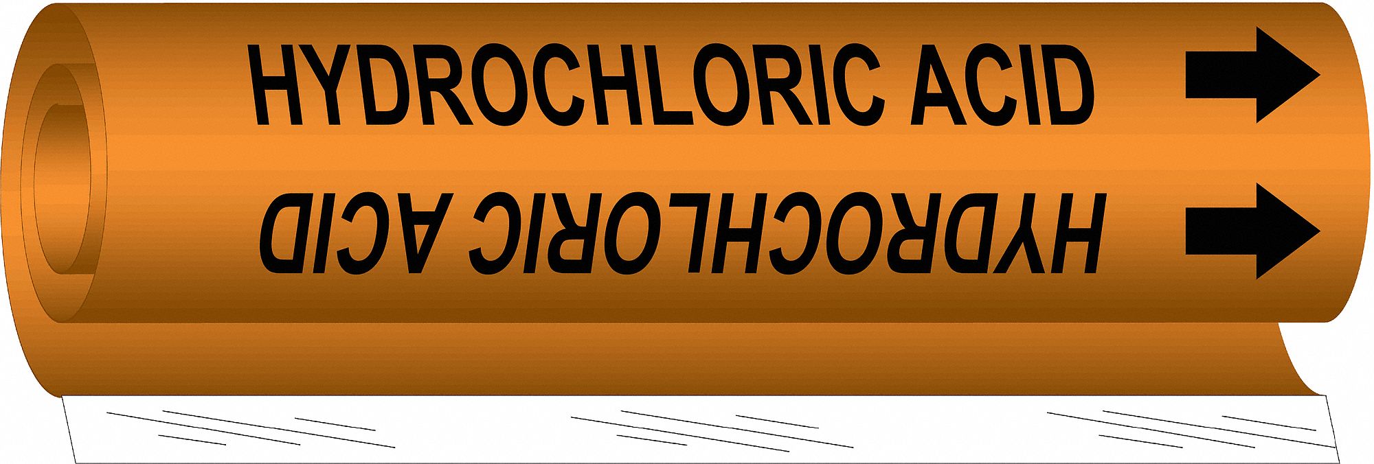 Hydrochloric Acid, Orange, Pipe Marker - 24VC67|5833-O - Grainger