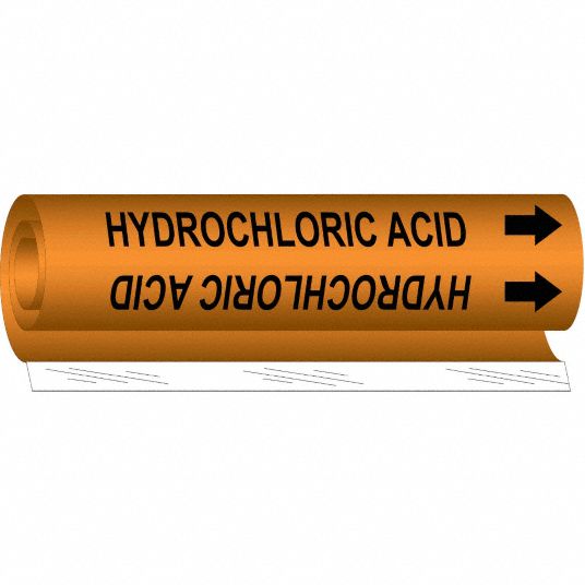 Hydrochloric Acid, Orange, Pipe Marker - 24VC67|5833-O - Grainger