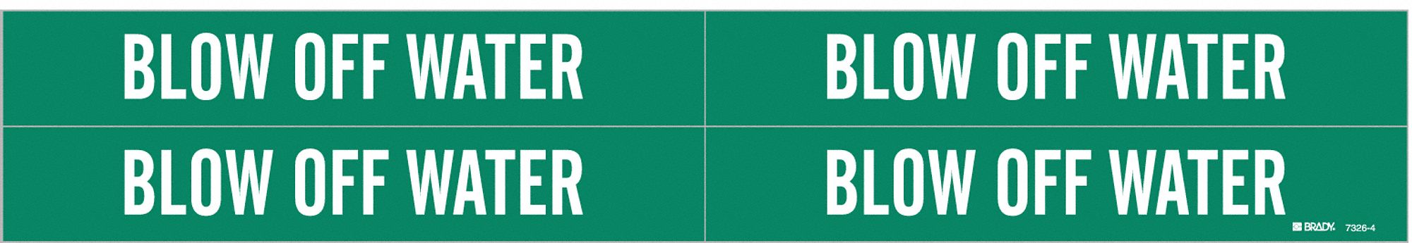 Blow Off Water, Green, Pipe Marker - 24VF53|7326-4 - Grainger