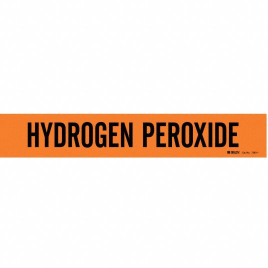 Hydrogen Peroxide, Orange, Pipe Marker - 24VG19|7383-1 - Grainger