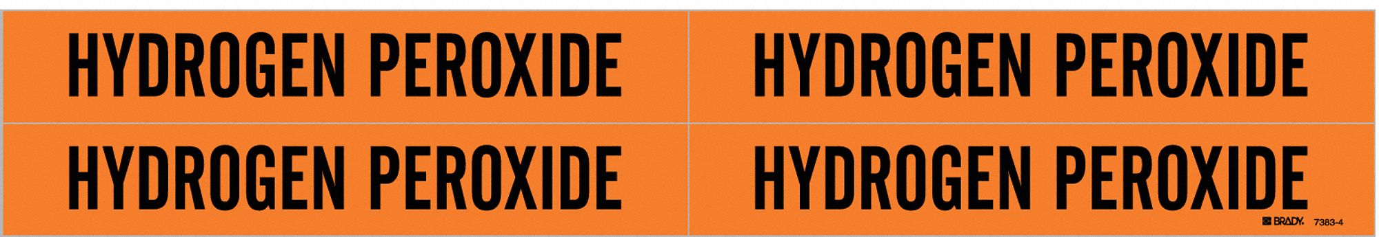 Hydrogen Peroxide, Orange, Pipe Marker - 24VG20|7383-4 - Grainger