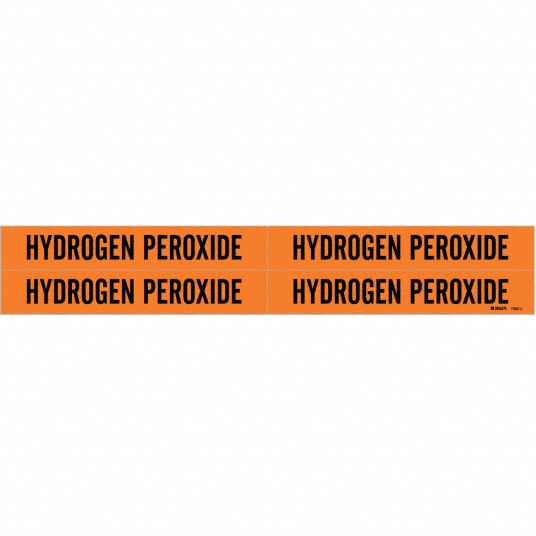 Hydrogen Peroxide, Orange, Pipe Marker - 24VG20|7383-4 - Grainger