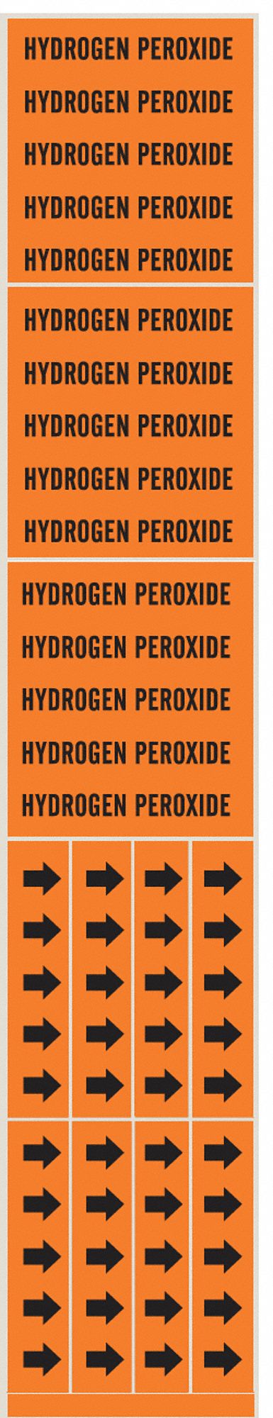 Hydrogen Peroxide, Orange, Pipe Marker - 24VG21|7383-3C - Grainger
