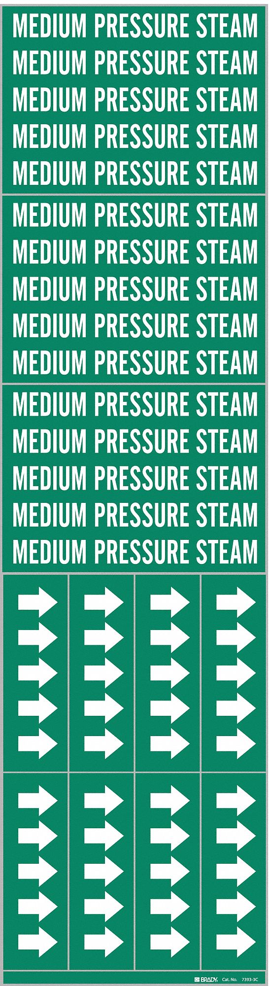 Medium Pressure Steam, Green, Pipe Marker - 24VG40|7393-3C - Grainger