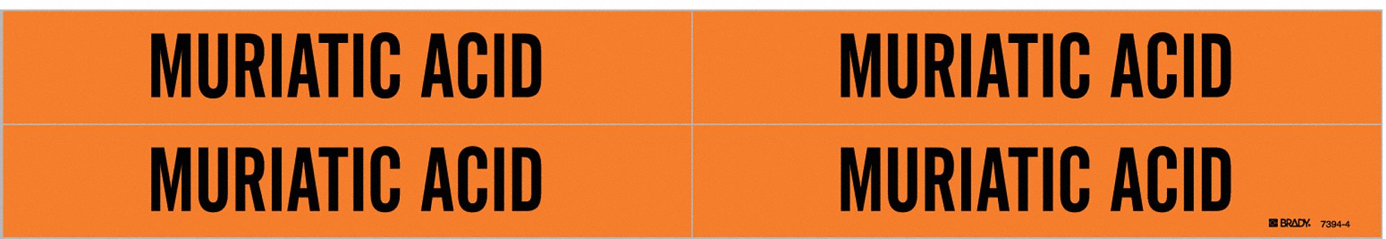 Muriatic Acid, Orange, Pipe Marker - 24VG42|7394-4 - Grainger
