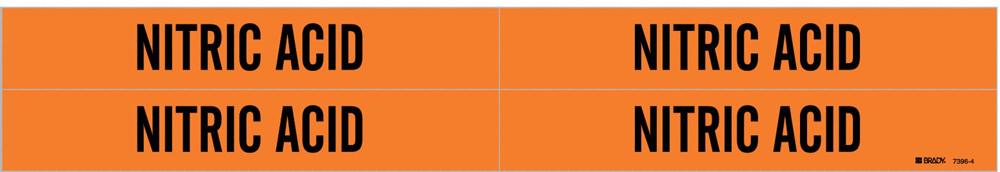 Nitric Acid, Orange, Pipe Marker - 24VG45|7396-4 - Grainger
