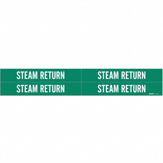 Steam Return, Green, Pipe Marker - 24VG81|7413-4 - Grainger