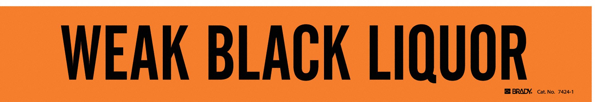 Weak Black Liquor, Orange, Pipe Marker - 24VG98|7424-1 - Grainger