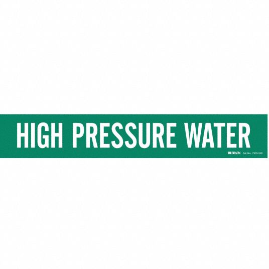 High Pressure Water, Green, Pipe Marker - 24VH30|7370-1HV - Grainger