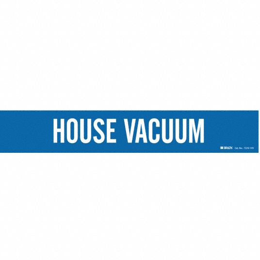House Vacuum, Blue, Pipe Marker - 24VH33|7378-1HV - Grainger