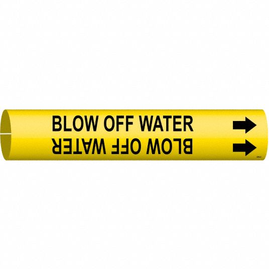 Blow Off Water, Yellow, Pipe Marker - 24VK10|4284-C - Grainger
