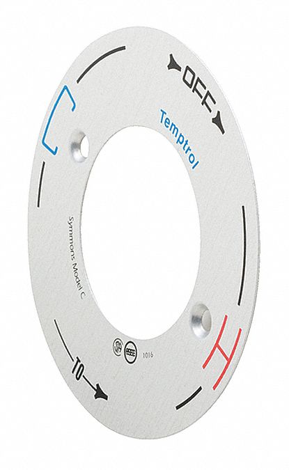 SYMMONS, Chrome Finish, 0 Handles, Faucet Temperature Indicator Decal ...