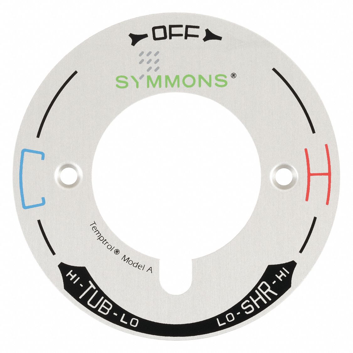 SYMMONS, Chrome Finish, 0 Handles, Faucet Temperature Indicator Decal ...