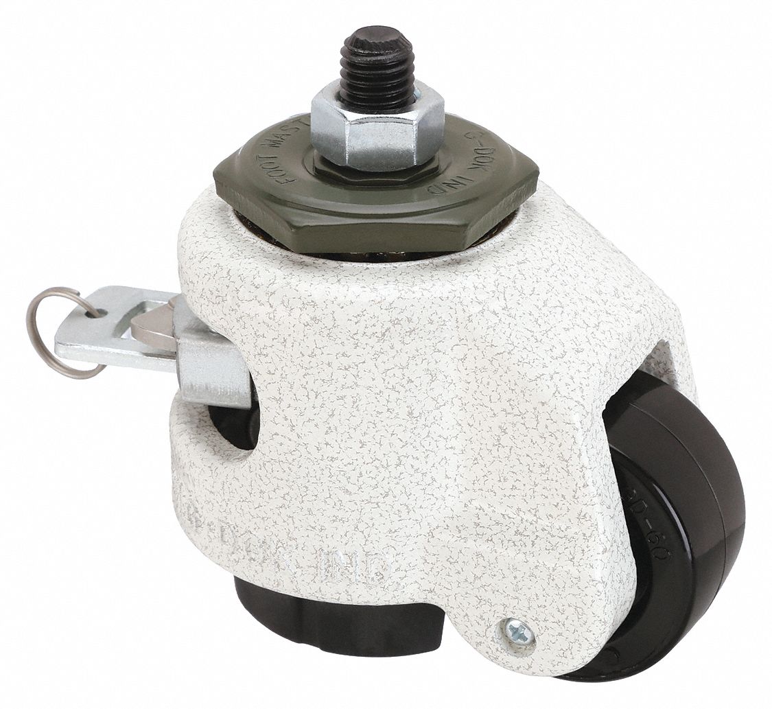 Leveling Threaded Stem Caster, 550 lb Load Rating, 2 in Wheel Dia ...