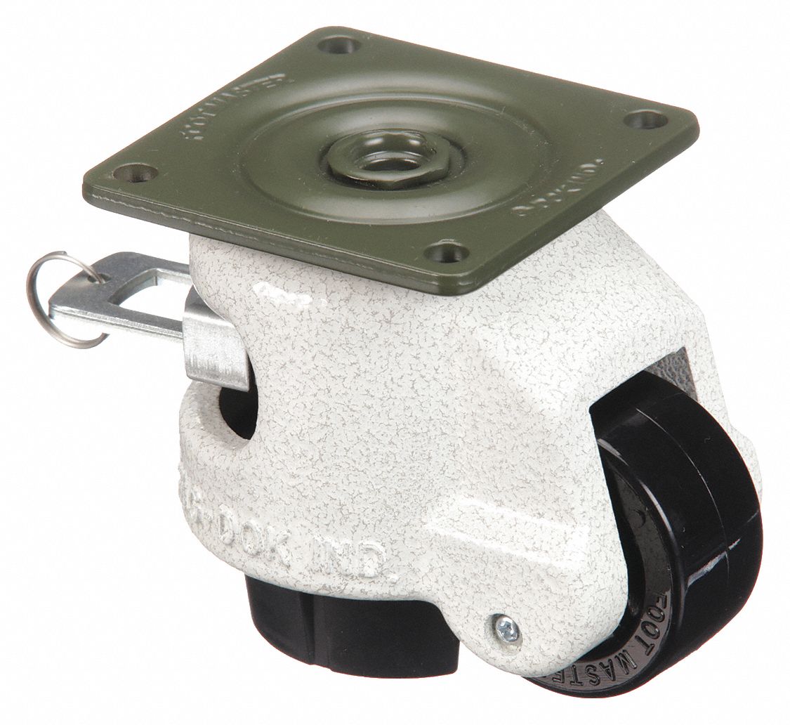 Leveling Plate Caster, 550 lb, 2 in Wheel Dia. - Grainger