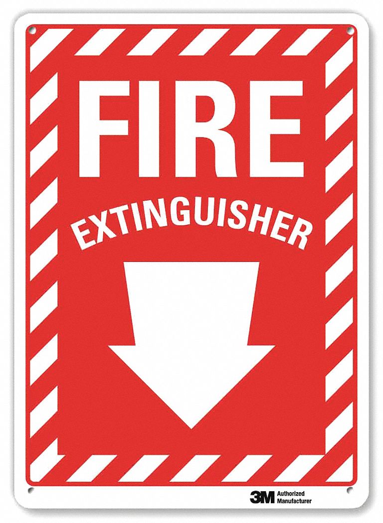 Aluminum, Mounting Holes Sign Mounting, Fire Extinguisher Sign - 24WT52 ...