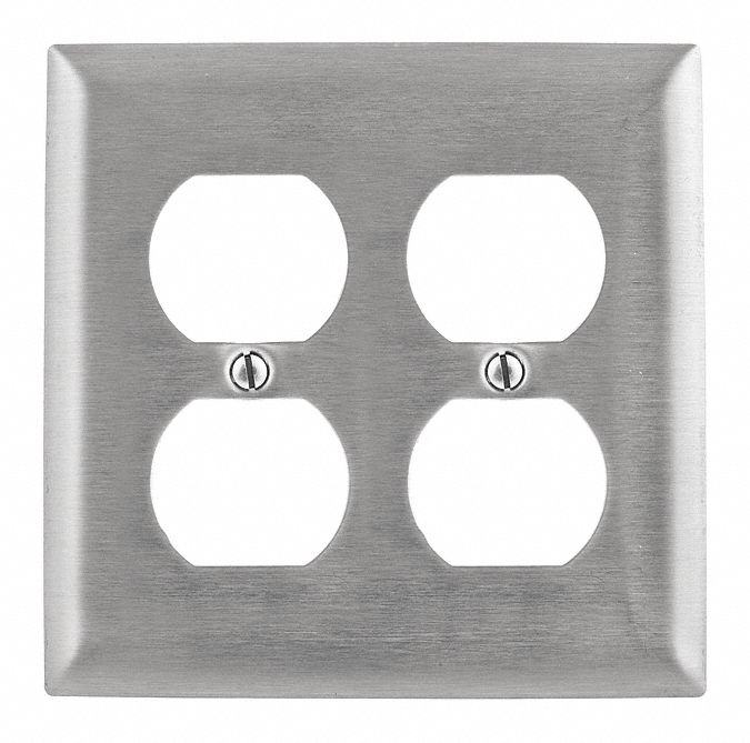 Wall Plate Covers, Jumbo, Ss, 2 Gang - Grainger
