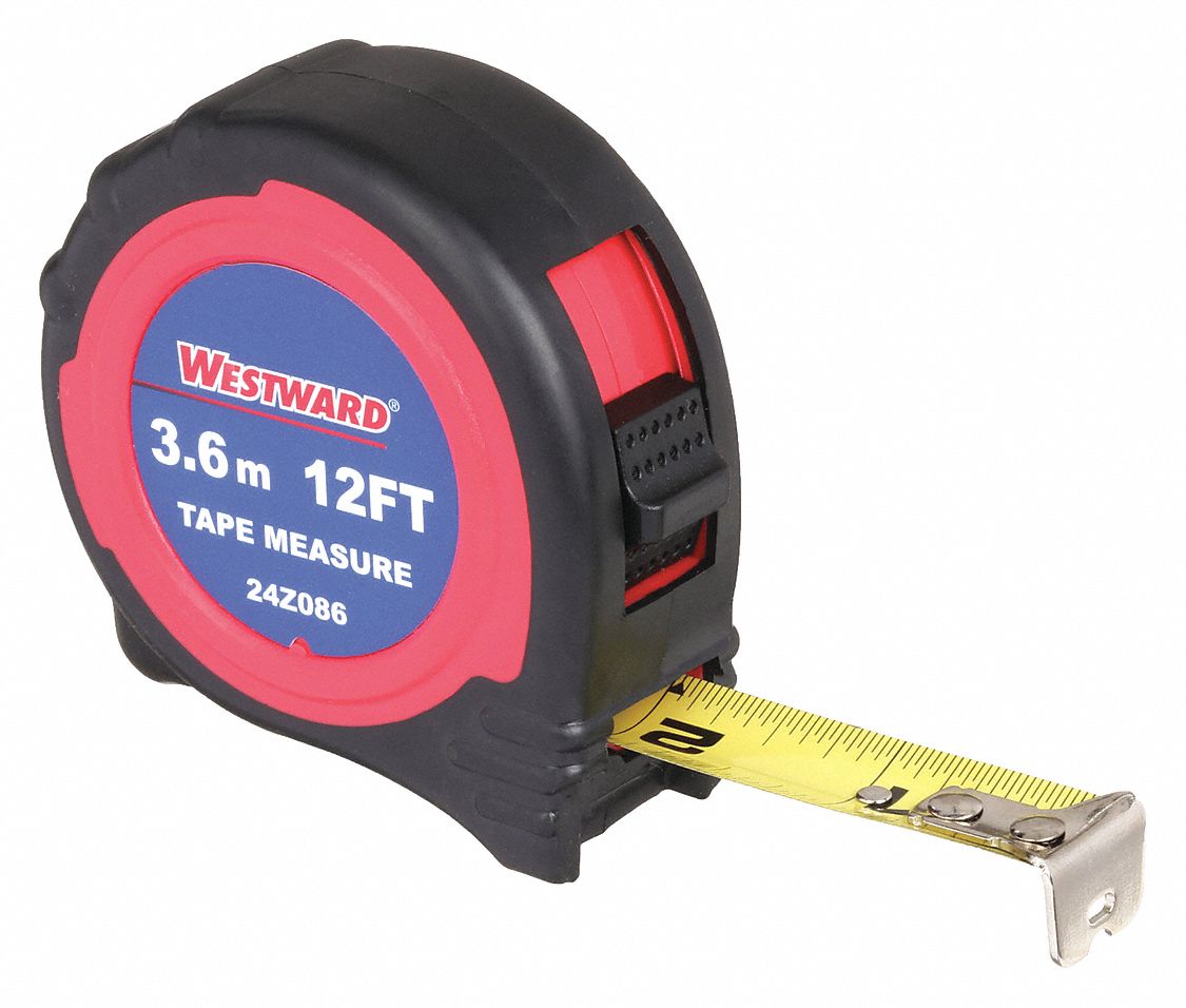 WESTWARD, Inch, Nonmagnetic Single Hook Tip, Tape Measure - 24Z086 ...