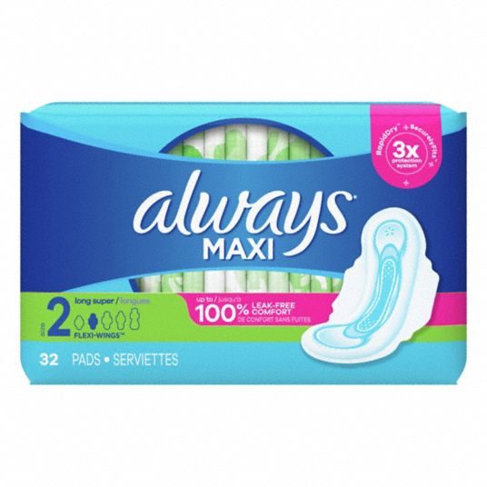 ALWAYS, Heavy, Cellulose/Polyethylene/Polypropylene/Rayon, Sanitary ...