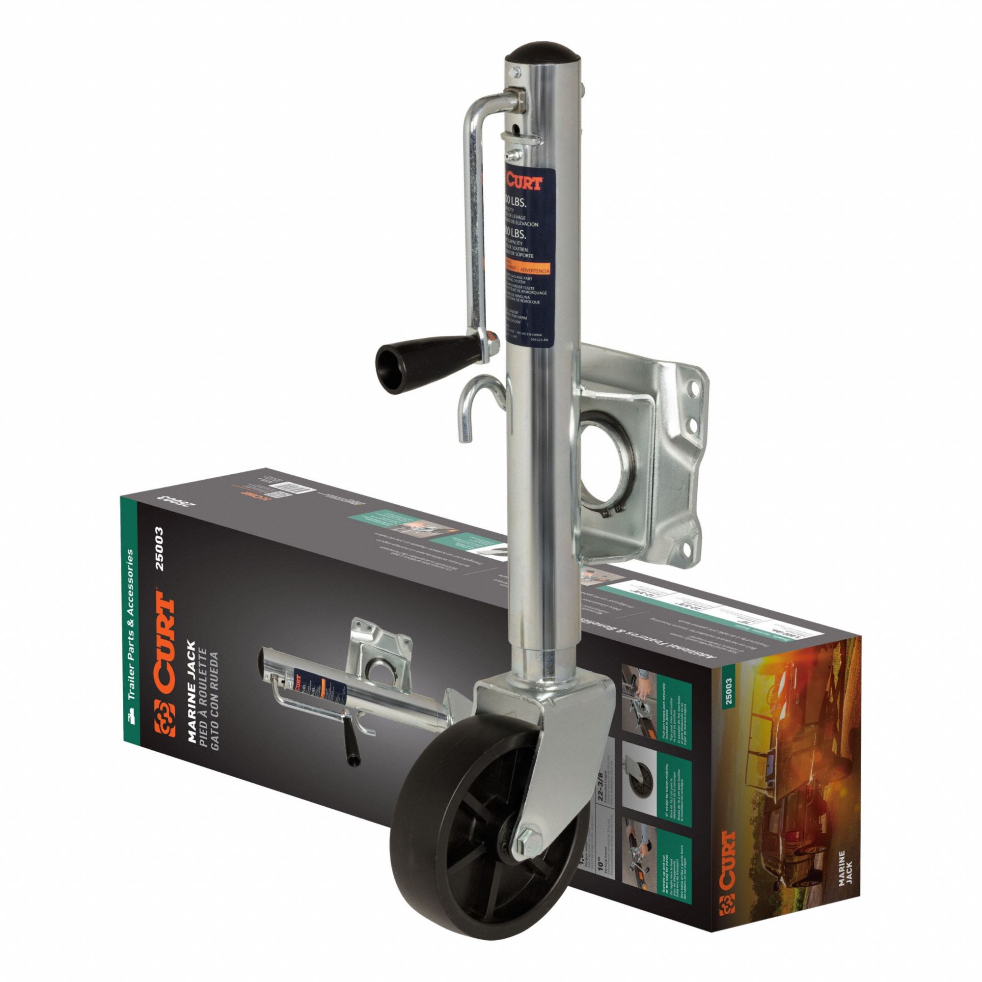 CURT, Marine Jack, 1,000 lb Static Load Capacity, Trailer Jack - 824WY4 ...