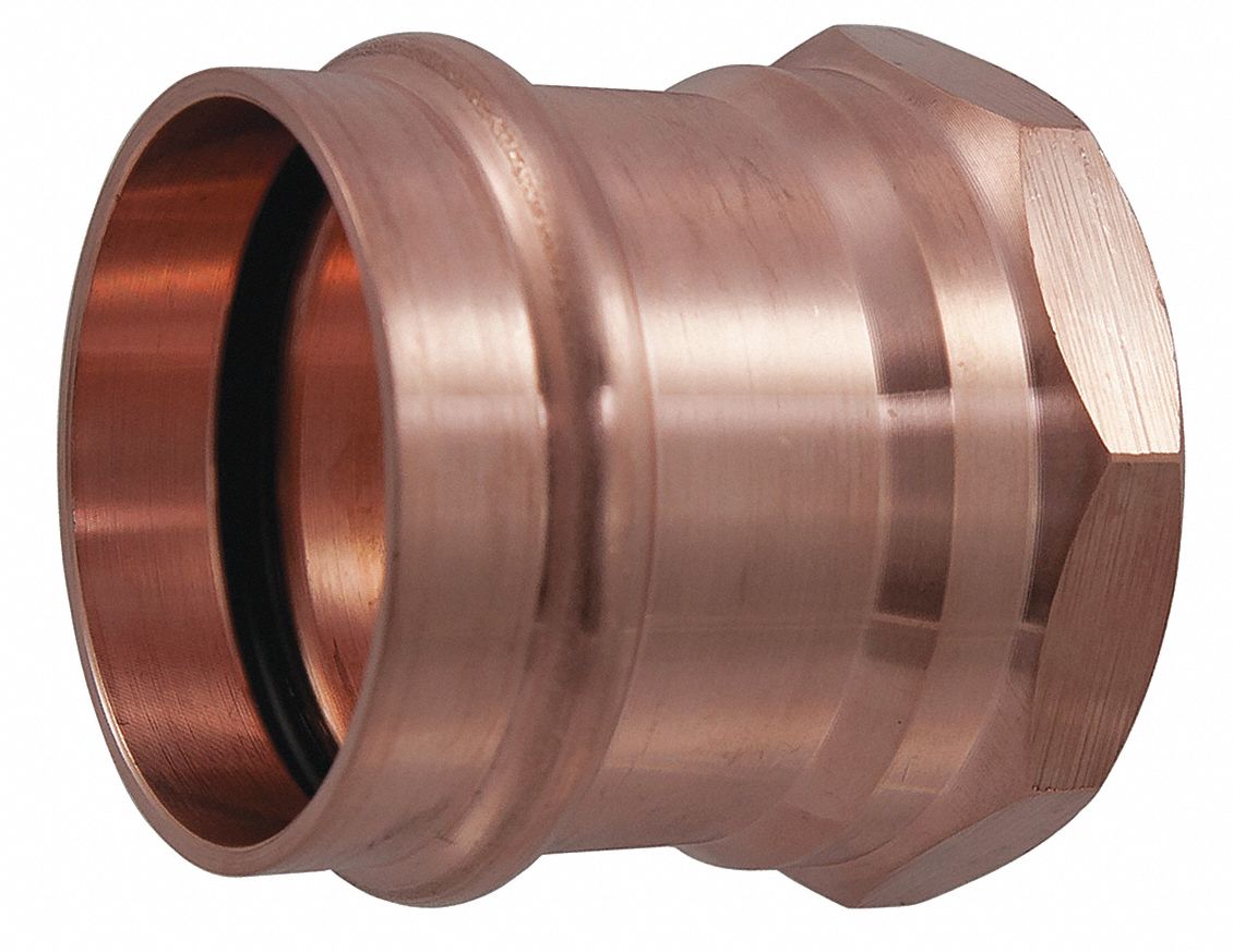 NIBCO PRESS SYSTEM, Straight, 4 in CTS x 4 in Pipe size, Crimp Adapter ...