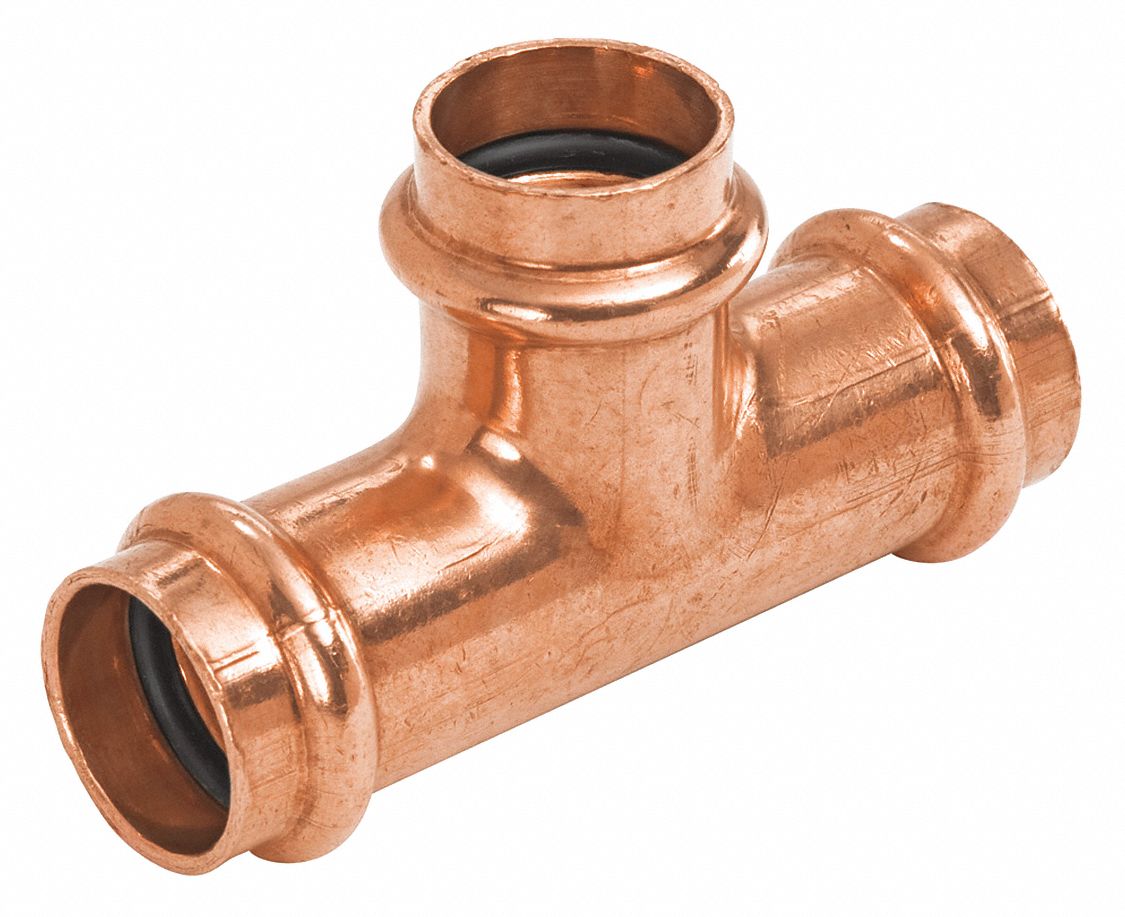 NIBCO PRESS SYSTEM, Tee, 2 in CTS x 2 in CTS size, Crimp Tee Fitting ...