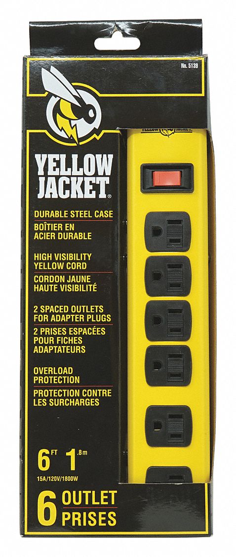 Workshop Power Strip, 6 ft. - Grainger