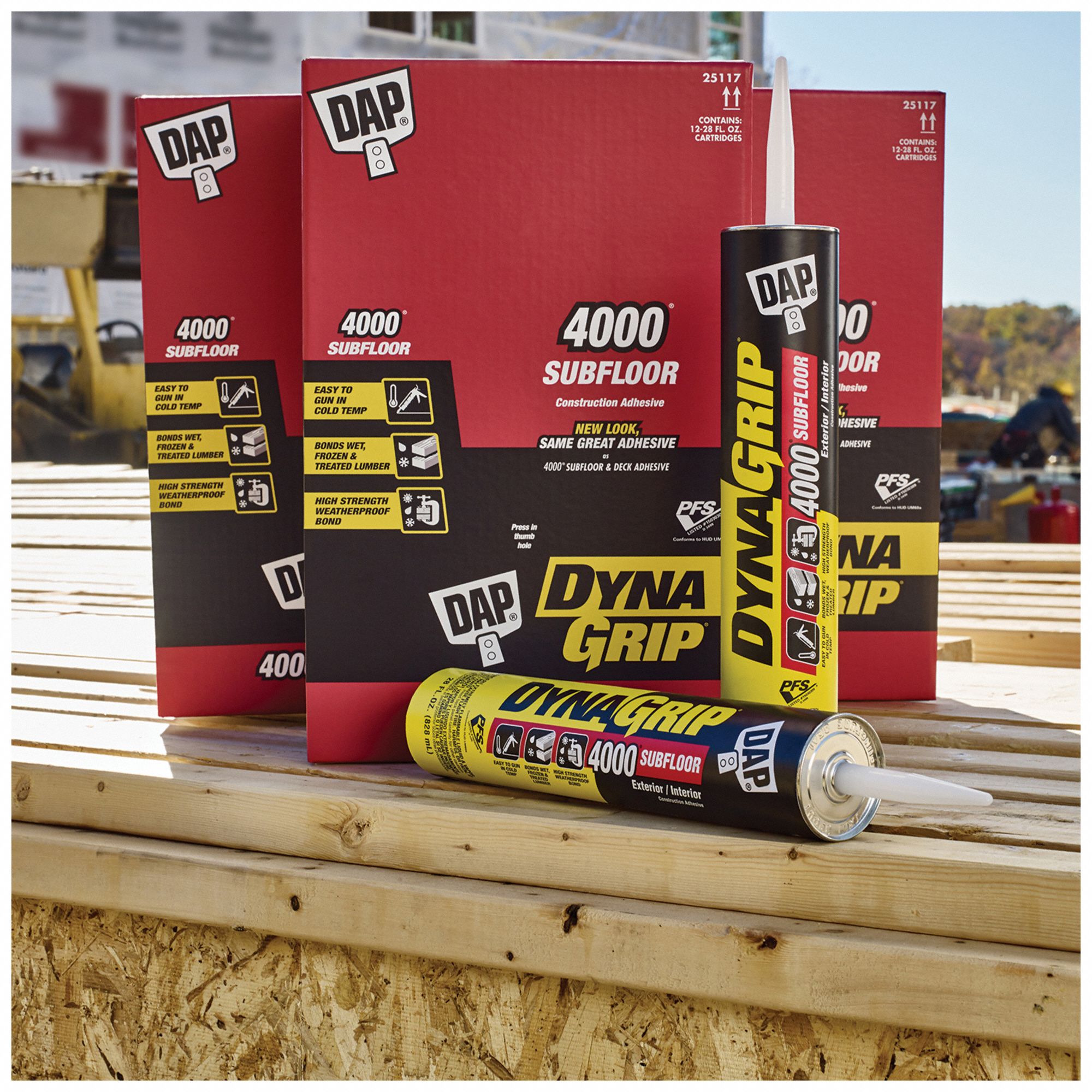 DAP Construction Adhesive: 4000 Subfloor, 28 fl oz, Cartridge, Tan ...