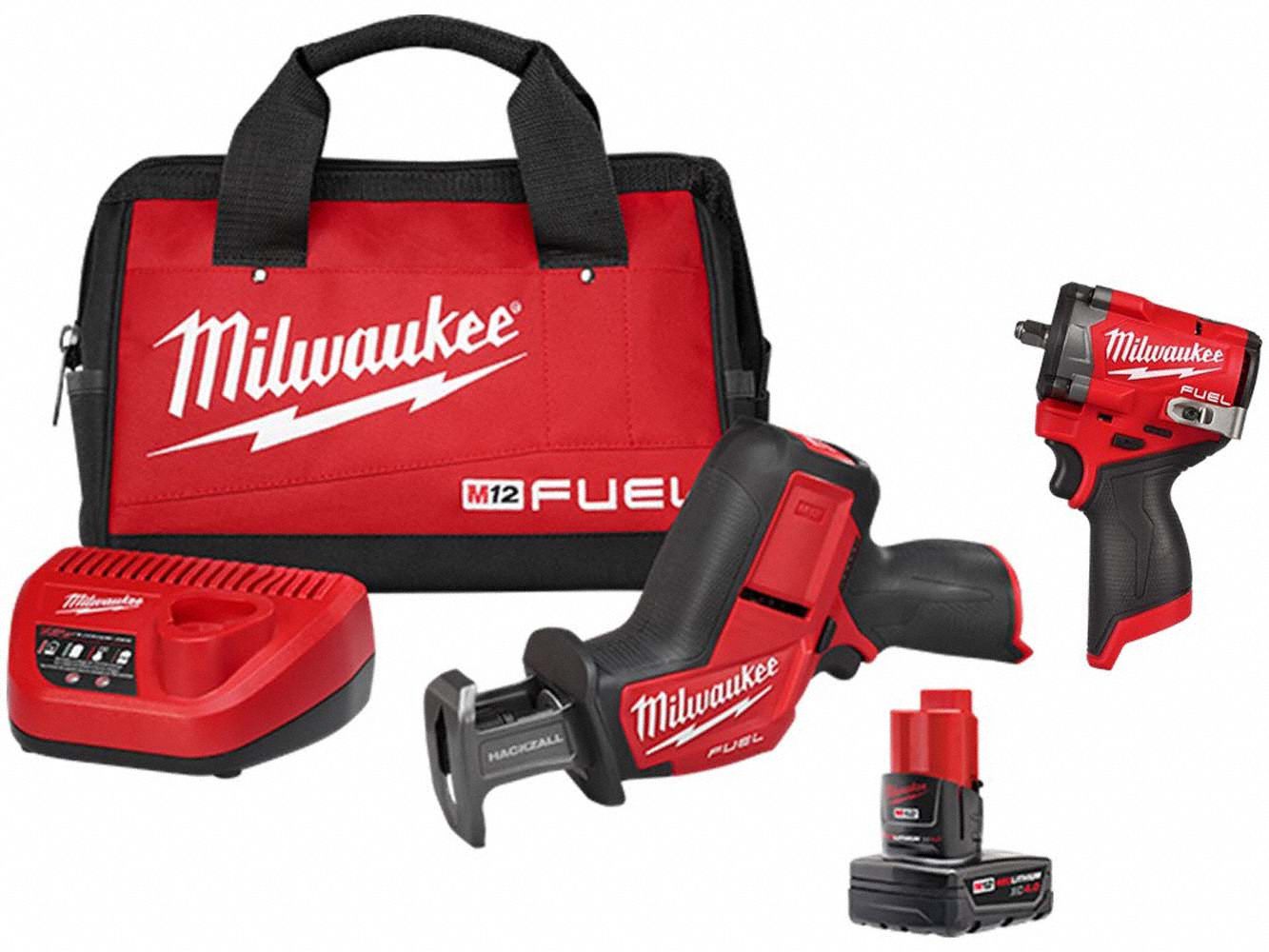 MILWAUKEE TOOL & EQUIPMENT, 2 Tools, Impact Wrench/Reciprocating Saw ...
