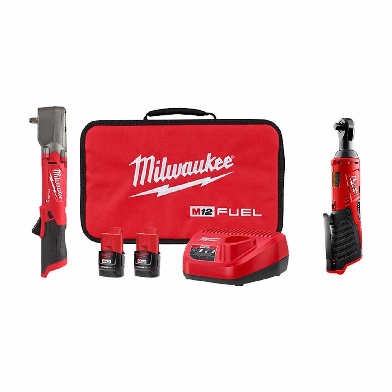 MILWAUKEE, 2 Tools, Impact Wrench/Ratchet, Impact Wrench and Ratchet ...