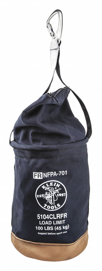 KLEIN TOOLS, 10 in W x 17 in H, Black, Bucket Bag - 259G15|5104CLRFR ...