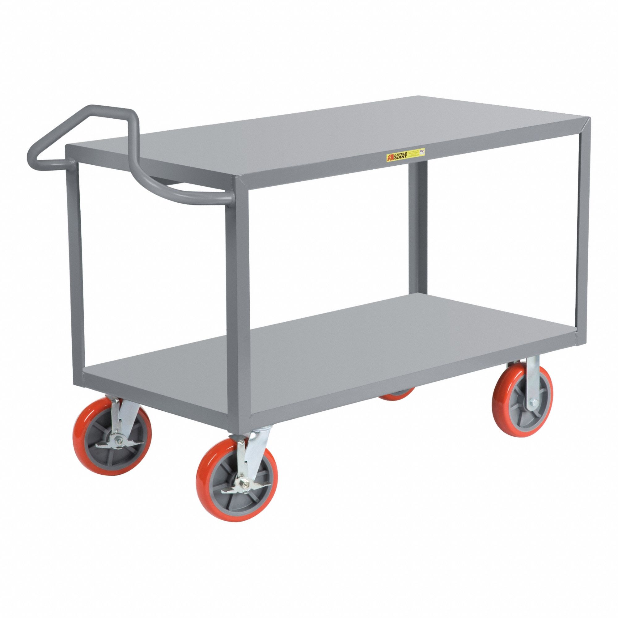 LITTLE GIANT, 3,600 lb Load Capacity, Gray, Raised Handle Utility Cart ...