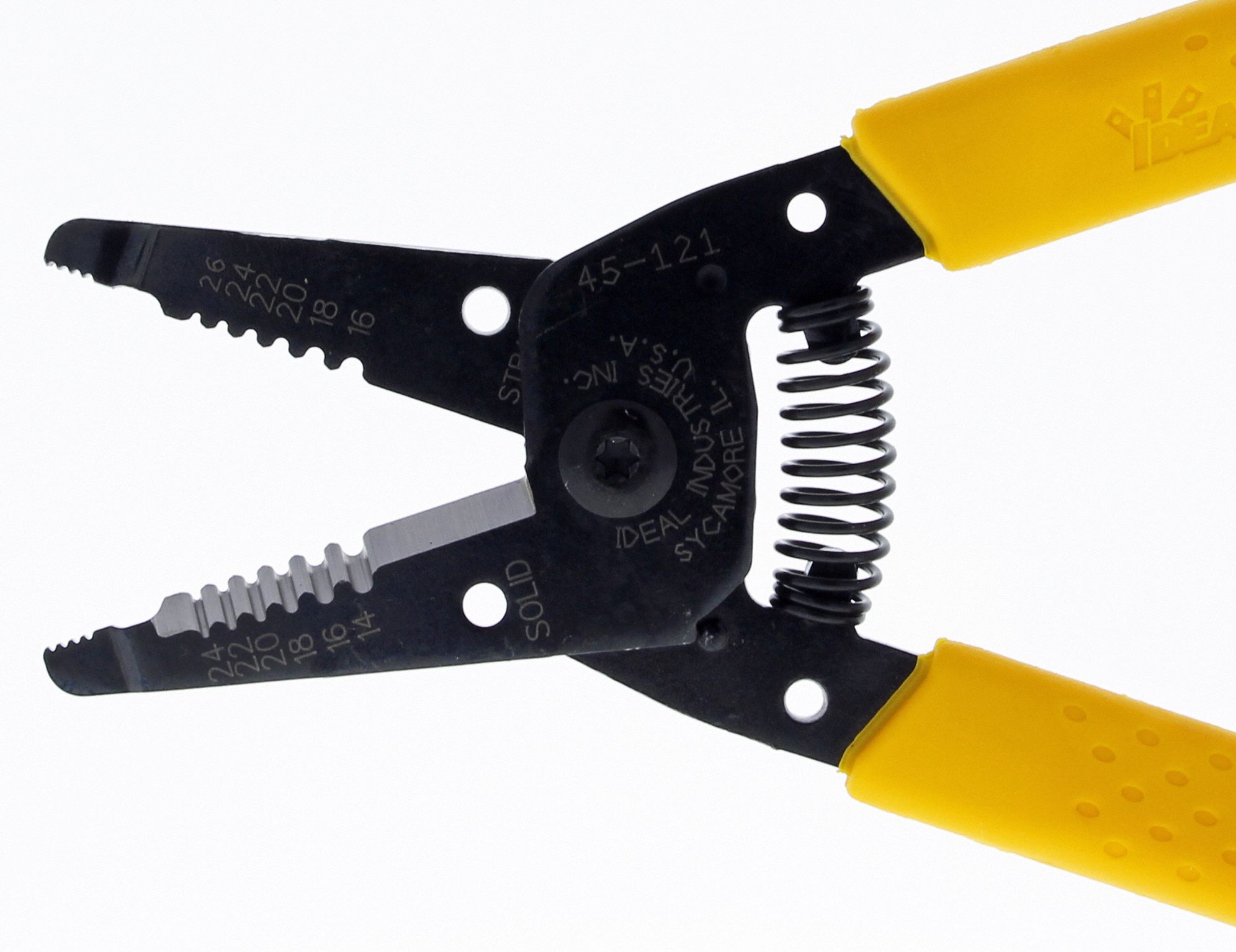 IDEAL Wire Stripper: 24 AWG to 14 AWG, 6 in Overall Lg, Std Cushion ...