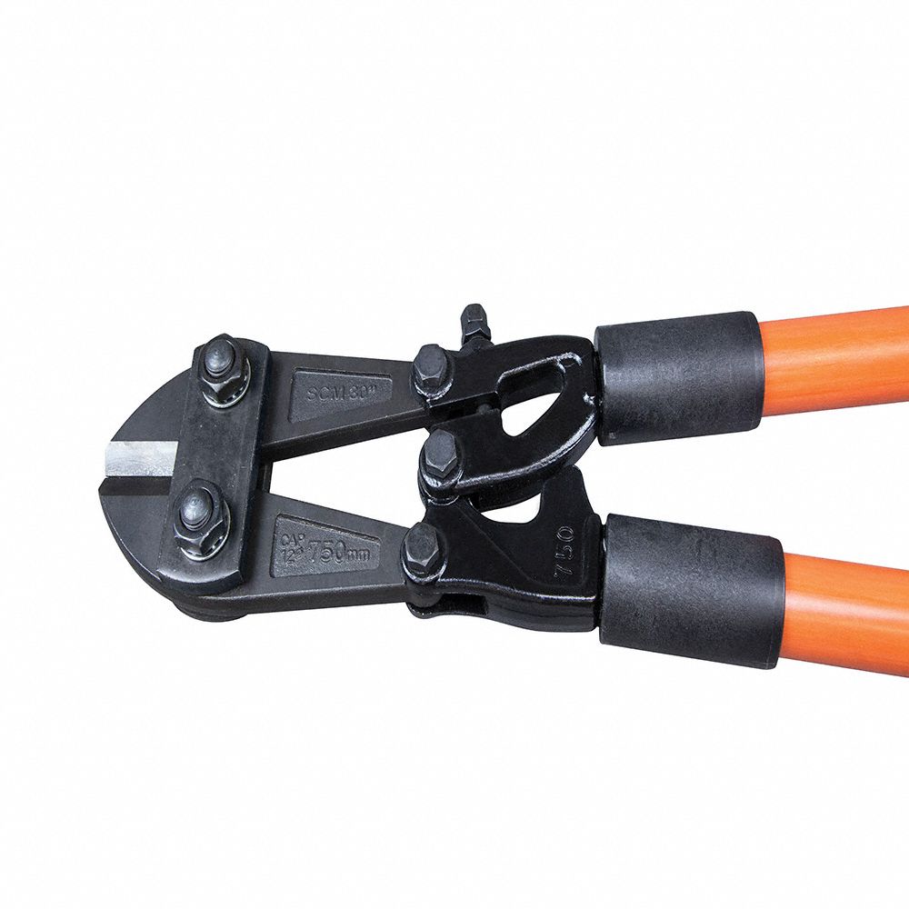 KLEIN TOOLS Bolt Cutters: Fiberglass, For 1/2 in Max Dia Soft Steel ...