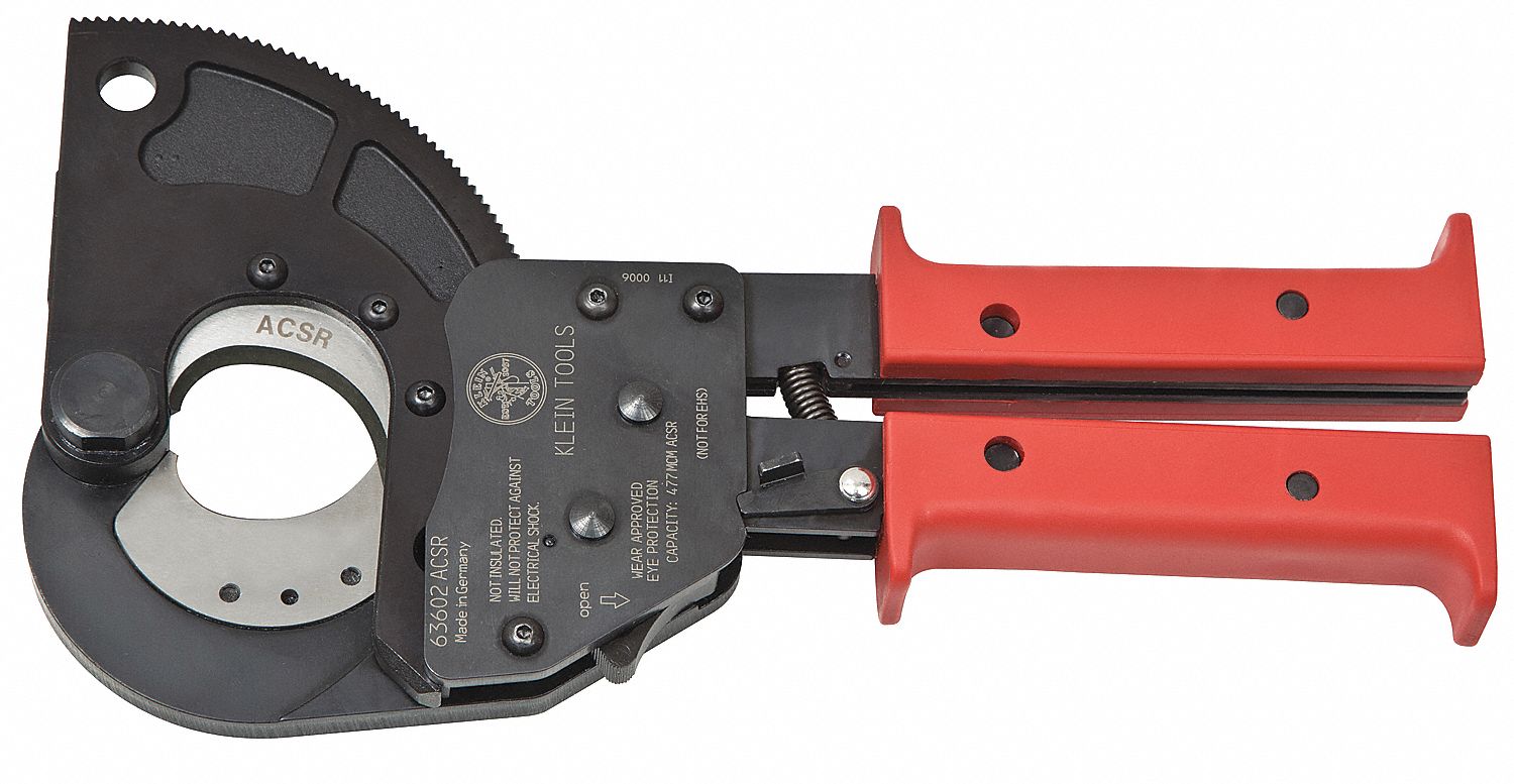 Ratchet Cable Cutter, 10 1/4 in Overall Length, Center Cut Cutting ...