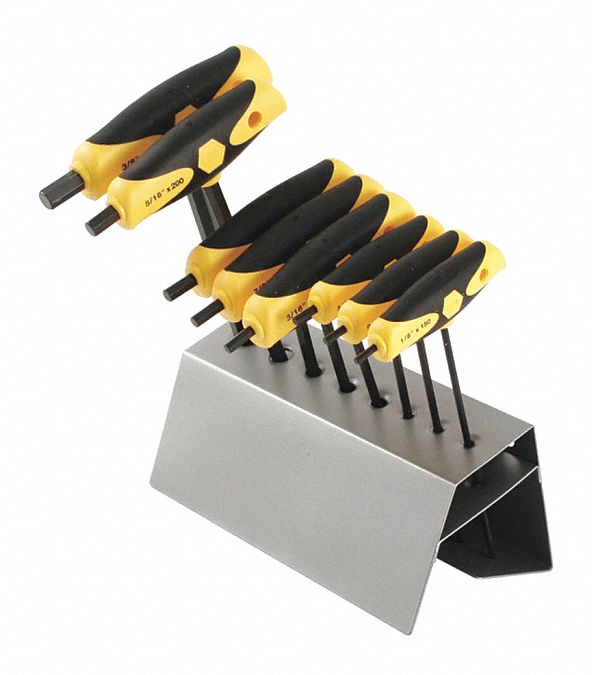 WIHA, 8 Pc Soft Grip Set In Stand, In Metal St - 25D785|33499 - Grainger