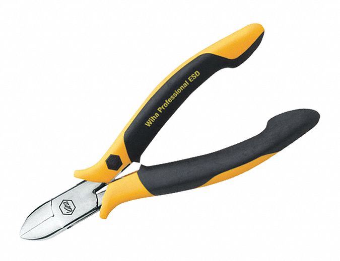 4.5In. Esd Safe Side Cutters, Slim Oval - 25D806|32714 - Grainger